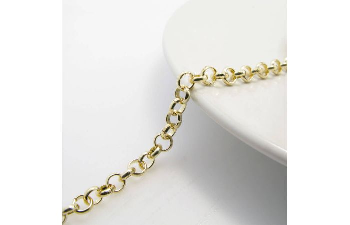 Metalni rolo lanac- boja zlata ; Cena je data za 1 metar ( L140)